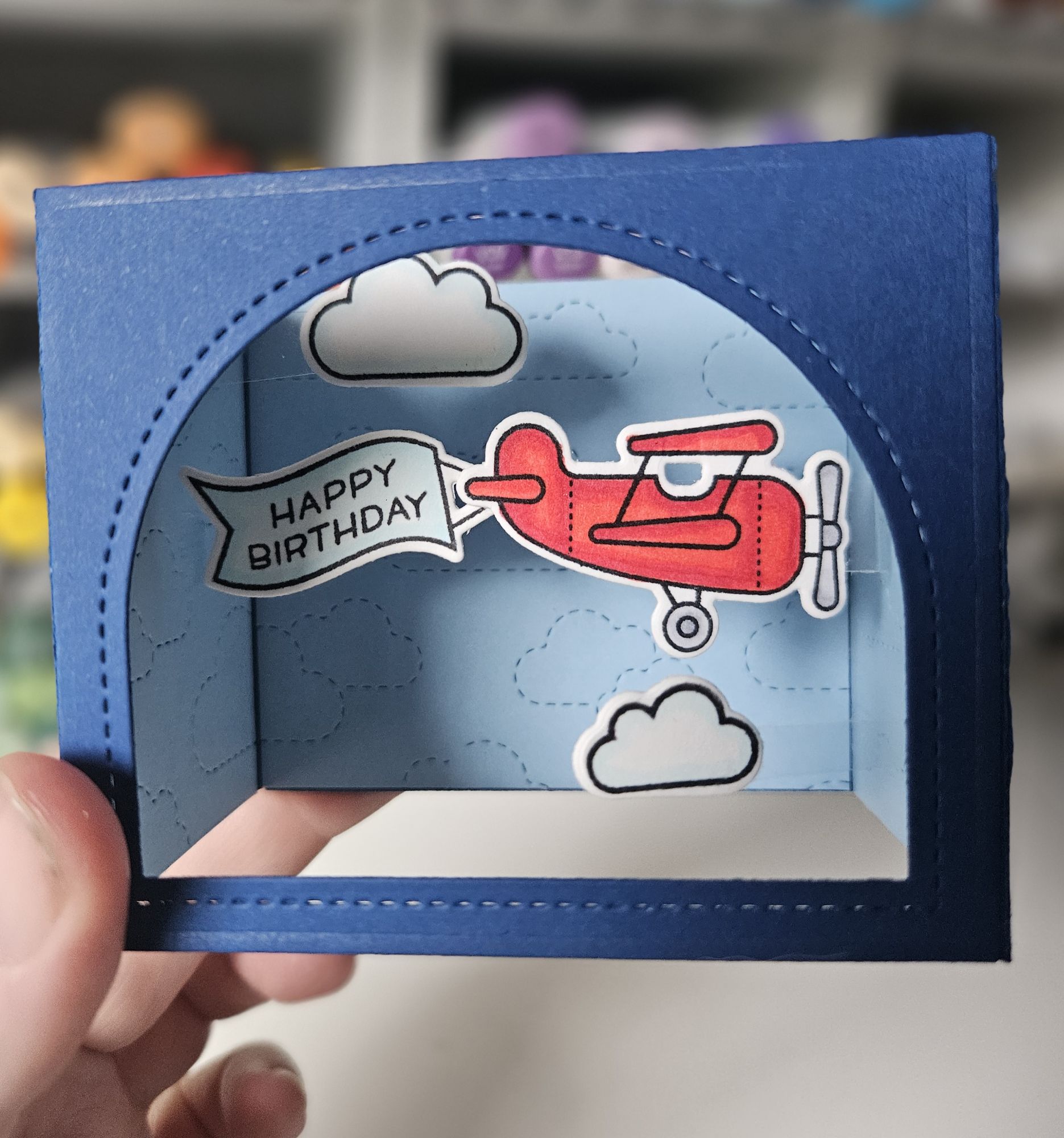 Plane Awesome Shadow Box Card